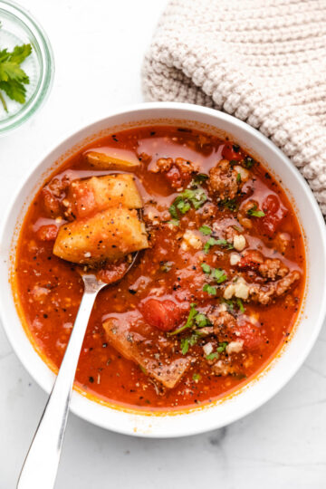 Instant Pot Hamburger Soup - Eating in an Instant