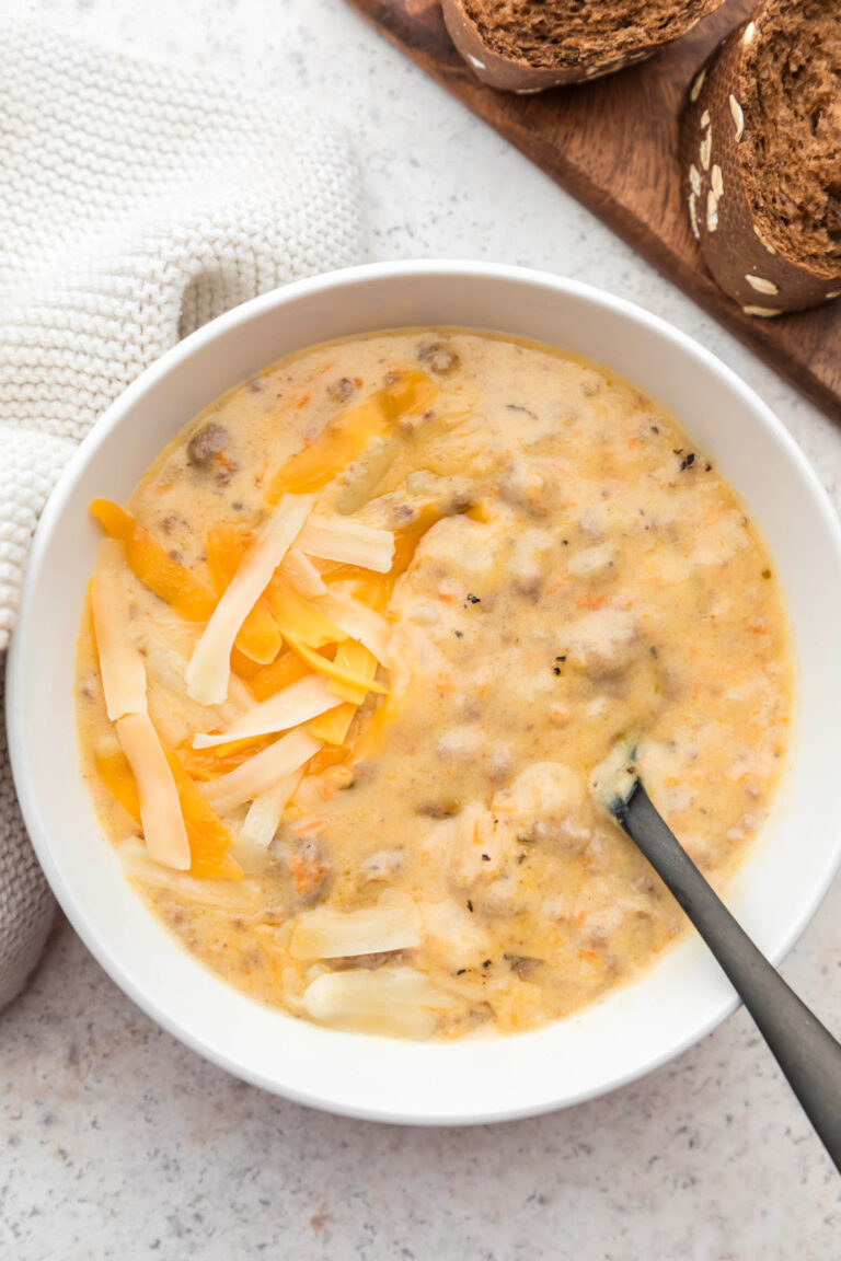 Instant Pot Cheeseburger Soup - Eating in an Instant
